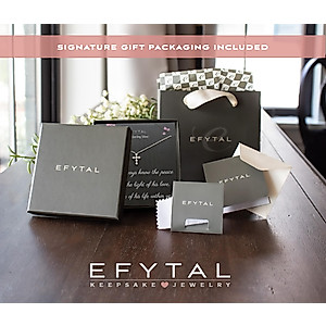 EFYTAL Small Cross Necklace for Women, Sterling Silver Dainty CZ Cross Necklace for Women, First Communion Gifts, Confirmation Gifts for Teen