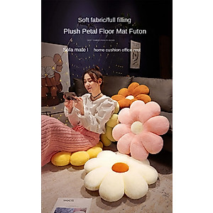 Imitation Rabbit Fur Petal Cushion Office Chair Cushion Bedroom Bay Window Cushion Sofa Cushion.Vikcewn. (15 inches (About 38CM), Pink)