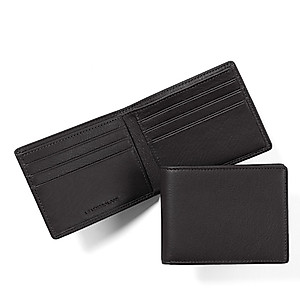Leatherology Black Onyx Thin Bifold Wallet - Slim silhouette, Ample storage, Hidden interior pocket