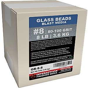 #8 Glass Beads - 8 lb or 3.6 kg - Blasting Abrasive Media (Fine) 80-100 Mesh or Grit - Spec No 8 for Blast Cabinets Or Sand Blasting Guns - Small Beads for Cleaning and Finishing