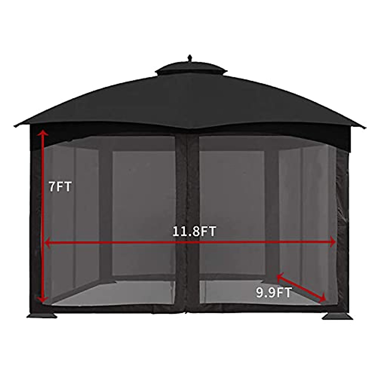 CoastShade Universal Replacement Canopy Mosquito Netting Screen Sidewalls Only for 10' x 12' Gazebo Canopy