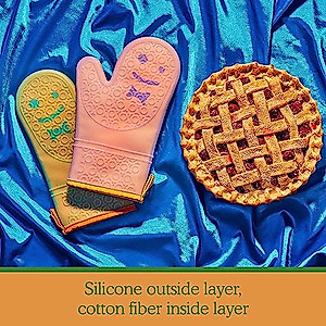 The Oven Mitts by Staff - Pair of Heat Resistant, Grippy Silicone Oven Mitts - Non-Slip, Waterproof, Cotton Fiber Lining - Temperature Resistant (446°F) 11.6" x 7.5" Ideas