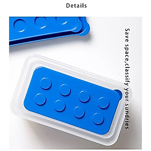 Momo's House Plastic Box Toy Organizers Containers with Lids Brick Shaped Kids Storage Toy Chest - Set of 3 Small Organizer for Building Brick Storage and Children Small Toys, Blue