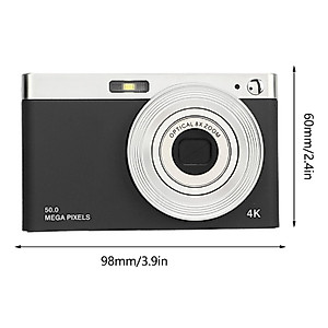 4K Digital Camera, Full HD 50MP 16X Digital Zoom Compact Point and Shoot Camera, Lightweight Small Vlogging Video Camera with Built in Flash & Filters, for Beginners Kids Teens