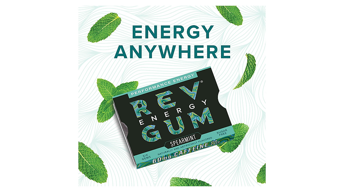 Rev Gum Caffeine Energy Gum - 60mg Per Piece for Focus & Performance