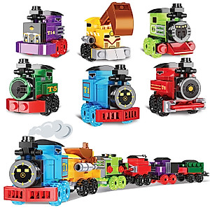 JOYIN Building Blocks Prefilled Hearts with Valentine Day Cards,Valentine Train Toys for Kids Party Favor, Classroom Exchange Prize Supplies, Valentine’s Gifts