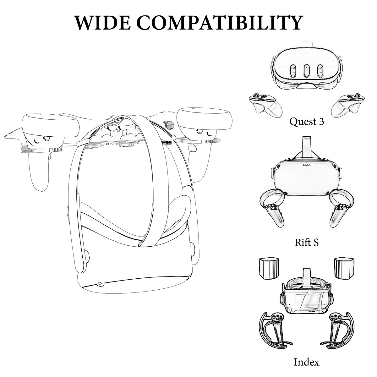 Geekria VR Wall Mount Stand Compatible with Meta Q3/QPro/Q2/Valve Index/HTC Vive/Playstation VR Game Accessories Storage Stand Holder Hook VR Headset (Clear)