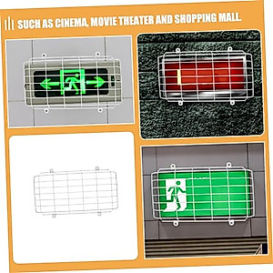 Outanaya 2pcs School Evacuation Sign Exit Sign Light Protective Guard Exit Sign Light Covers Exit Sign Wall Covers Emergency Light Damage Stopper Emergency Light Wire Guard White Iron