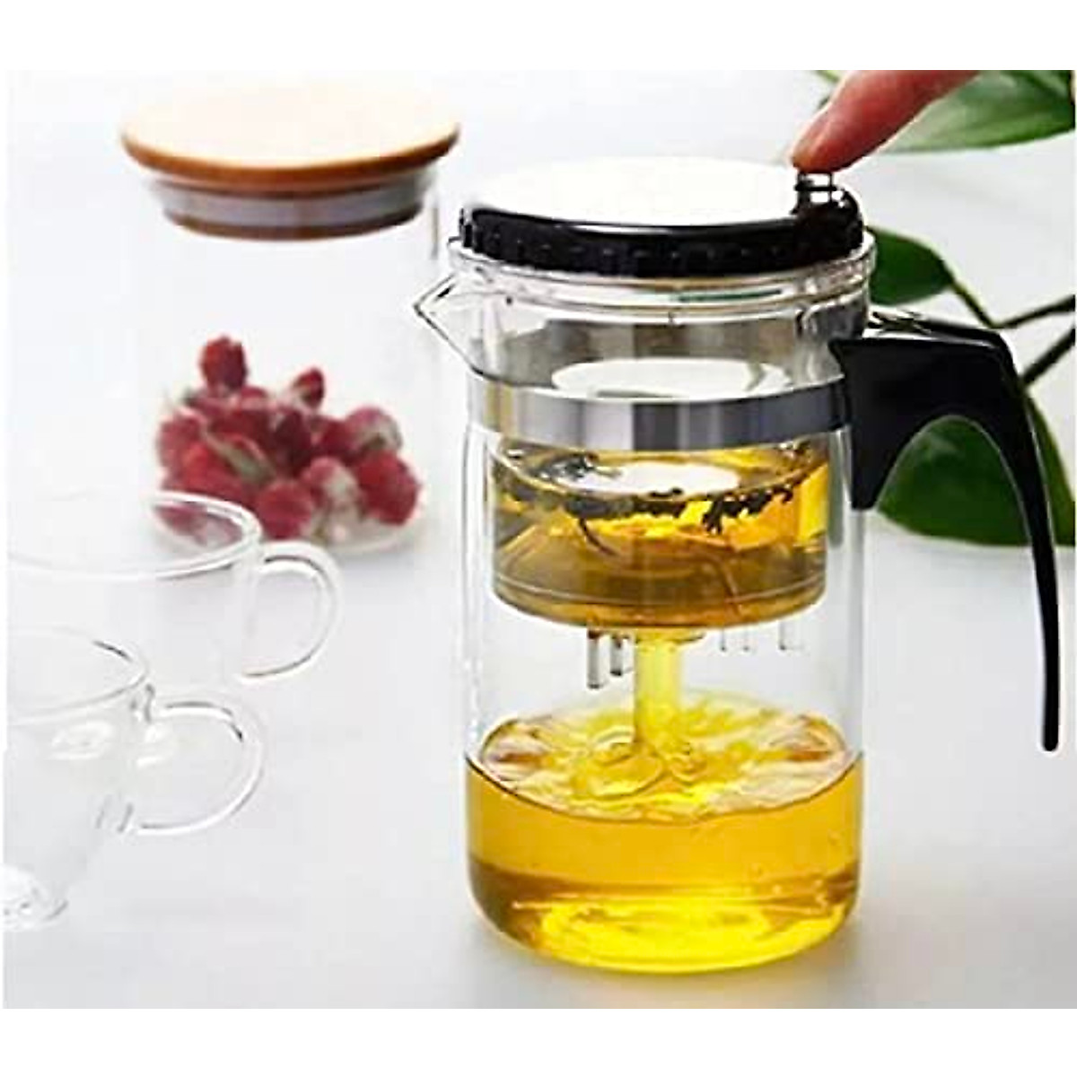 ICYMI TODAY GOOD TO GREAT One Button Filtering Borosilicate Glass Tea Infuser/Coffee Maker With Detachable Infuser (Capacity: 16.9 Fl.Oz)