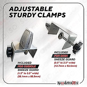 Cubicle Sneeze Guard by SPEEDYORDERS – Sneeze Guard for Cubicle - Clear Cubicle Divider - Wall Extender Plexiglass For Cubicle With Removable Clamps 1/4" Thick 48"W x 24"H - Includes 3 clamps