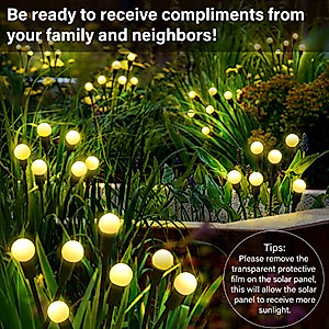Solar Garden Lights - Newly Upgraded 10LED Starburst Swaying Lights, Swaying With The Wind, Solar Swaying Light,IP65 Waterproof Solar Outdoor Light, Yard Patio Pathway Decoration. (White Warm, 4 Pack)