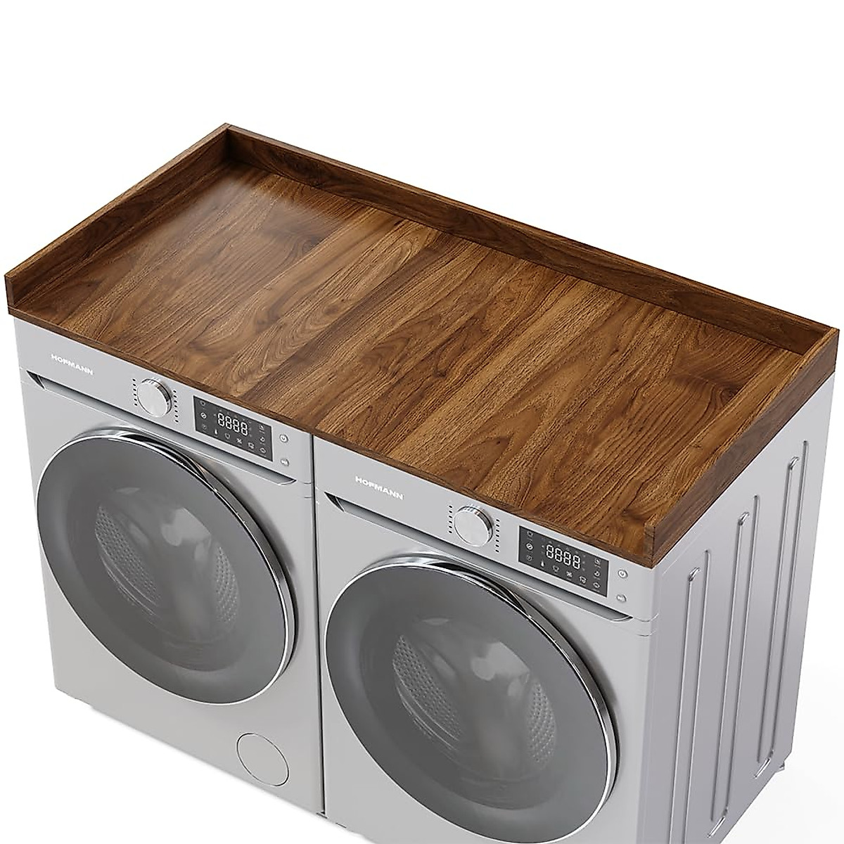 OfficeSimpli Washer Dryer Countertop w Non-Slip Pads, Made in USA, Laundry Room Wood Topper, Washer Dryer Cover for Top, Laundry Guard, Laundry Countertop, Laminate Finish (California Walnut)