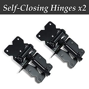skysen Stainless Steel Vinyl Wood Fence Self Closing Gate Hinges Black(2063 Pair)