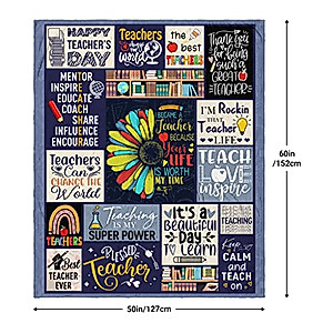 KOLVIIV Teacher Gifts for Women - Teacher Appreciation Gifts for Women/Men - Best Teacher Gifts for Women - Gifts for Teachers - Teachers' Day Gifts Blanket 50"x60"