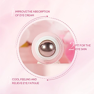 AKARY 2-in-1 Sakura Eye Serum and Eye Roller, Eye Massager Roller Lifting, Eye Cream for Nourishing Relieve Eye Bags, Dark Circles, and Puffiness, Fine Lines, Under Eye Treatment Cream