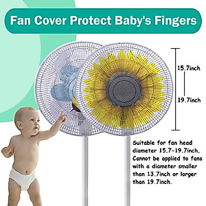 2 Pack Fan Cover Cartoon Fan Guard Net Safety Fan Filters Kid Finger Protector Summer Washable Children Finger Safety Fan Cover