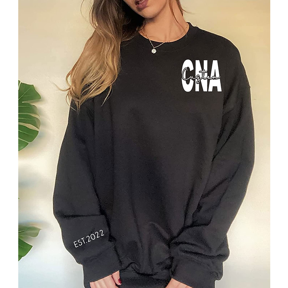 NAZENTI Nurse Sweatshirt, Custom Name Certified Nursing Assistant Shirt, Personalized Name CNA Sweatshirt, Nurse Crewneck Sweatshirt, Custom Nursing Assistant Shirt, Gift For CNA, CNA Grad Gifts