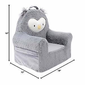 Soft Landing Grey Sweet Seats | Premium Character Chair with Carrying Handle & Side Pockets Owl