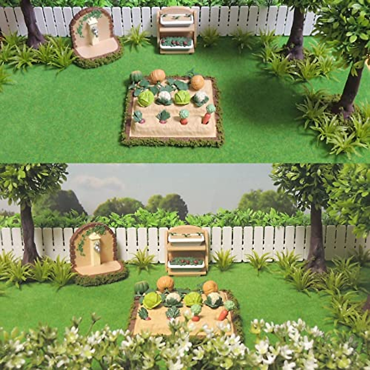 Yetaha 50pcs Green Shrubs Bush Model, Aritificial Plants, Railway Wargame Park Diorama Scenery HO 3.5cm, Architecture Model Railroad Scenery