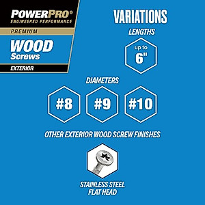 Power Pro Premium Exterior Wood Screws (#8 x 2") - 1lb Box
