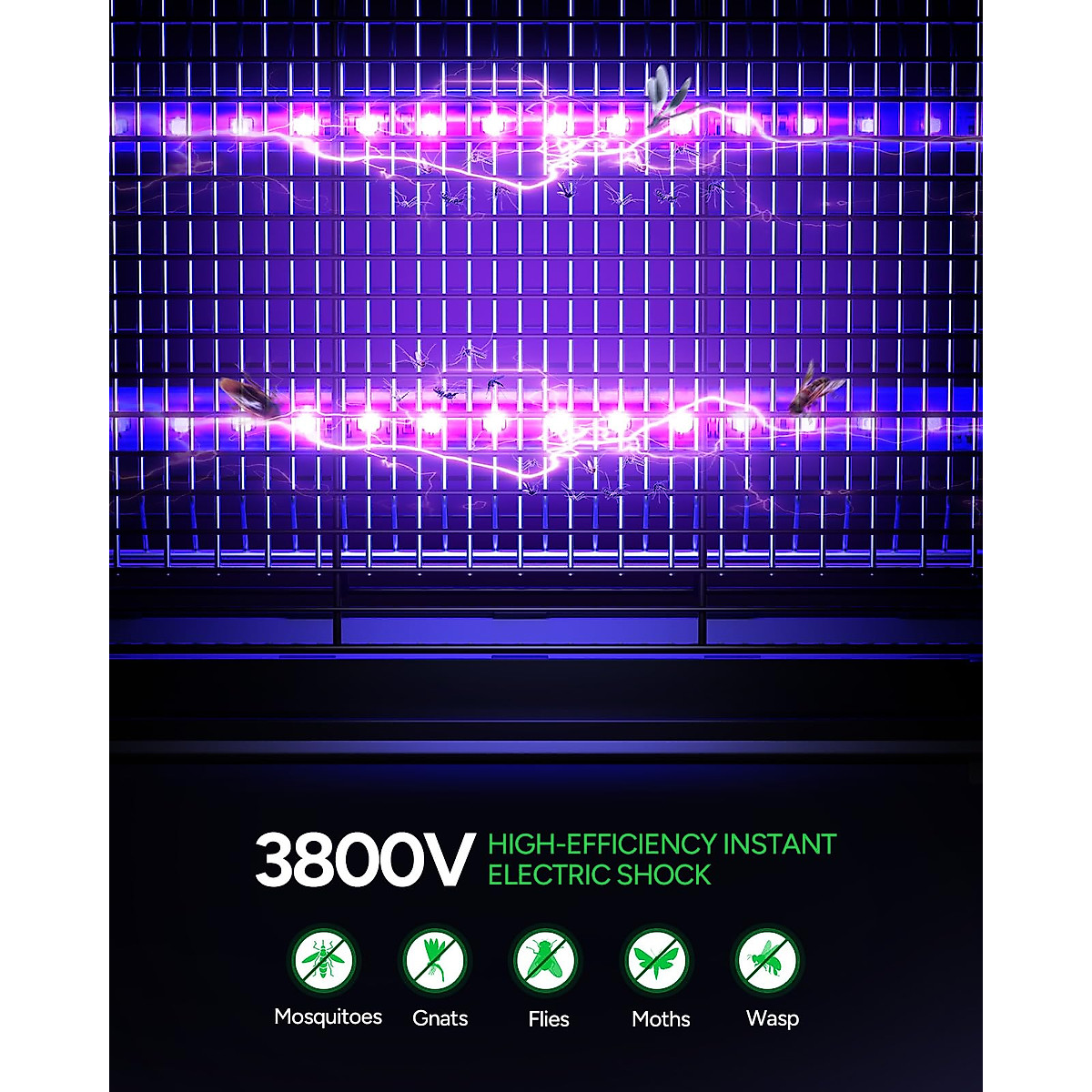 Buzbug LED Bug Zapper Outdoor Indoor, Rechargeable 5200mAh Battery, Durable 10 Years Lifespan Lamp, Portable Camping Mosquito Zapper, Fly Trap Mosquito Trap, Fly Killer Fly Zapper -MA015C