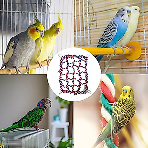 MiOYOOW Pet Climbing Rope Net, Rat Bird Climbing Rope Net Hamster Activity Toy with 4 Metal Hooks for Hamster Mouse Ferret Gerbil Chinchilla Play