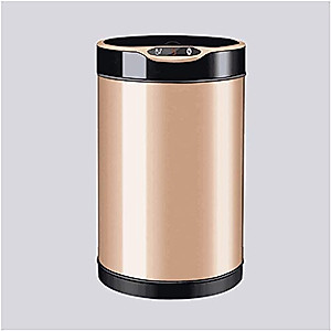 JFGJL Household Induction Trash Can Automatic Trash Can with Lid Round Stainless Steel Trash Can for Living Room Kitchen Bathroom Trash Can for Bedroom (Color : D, Size : 6L)