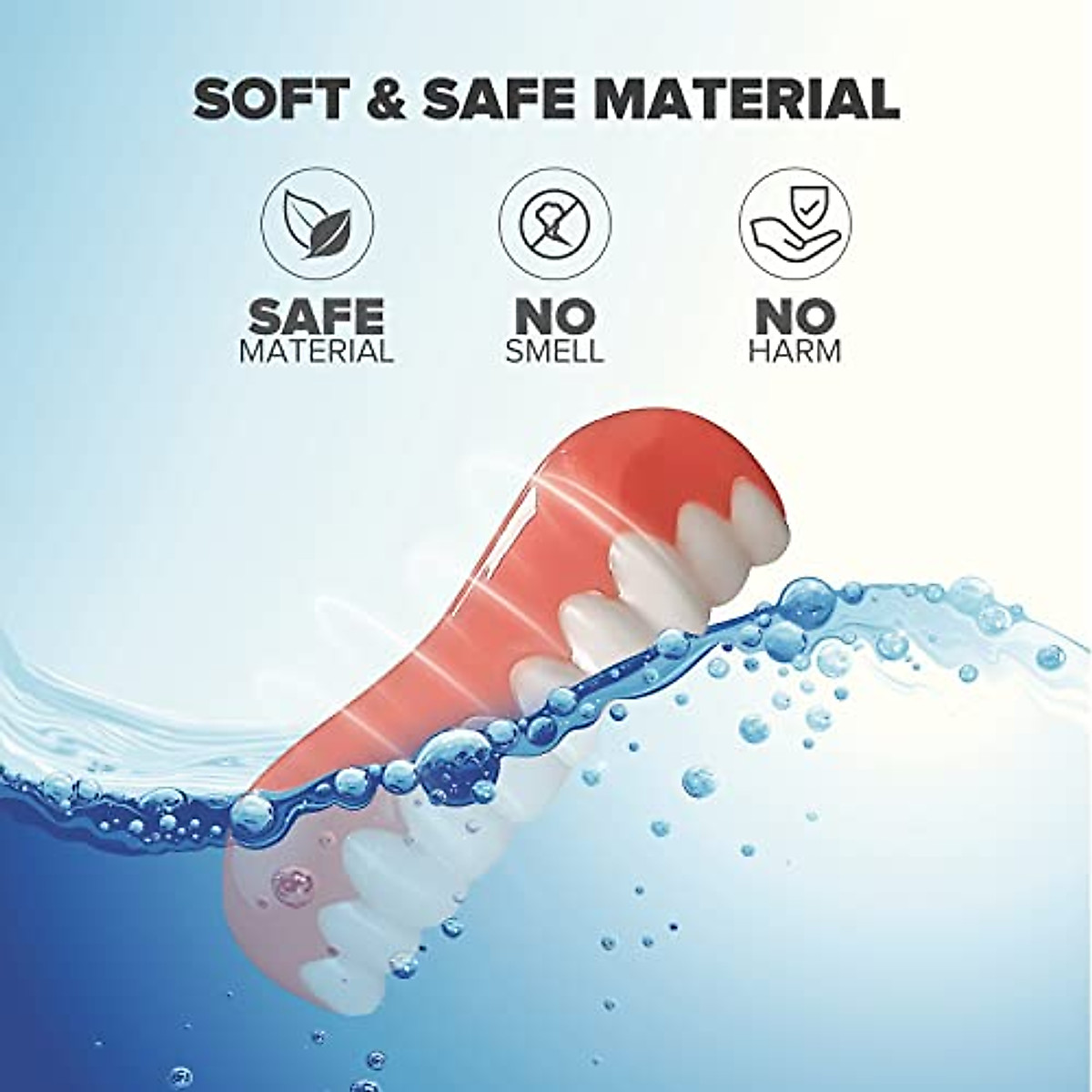 Fake Teeth, 2 PCS Dentures Teeth for Women and Men, Dental Veneers for Temporary Teeth Restoration, Nature and Comfortable to Protect Your Teeth and Regain Confident Smile, Natural Shade