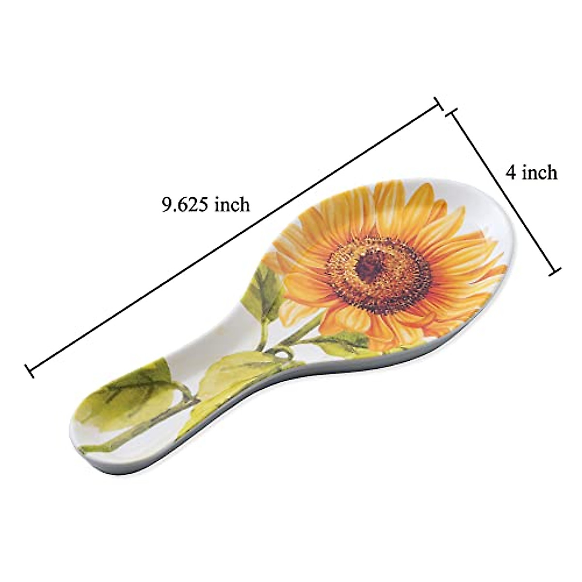 UPware Melamine Spoon Rest Spoon Holder Kitchen Utensil Holders 9.625 Inch for Kitchen Counter Dining Table (Sunflower)
