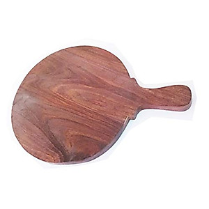 Sahishnu Online and Marketing Hardwood Pizza Peel,Serving Tray, Wooden Round Serving Tray for Pizzas and Appetizers 14 x 10 Inch