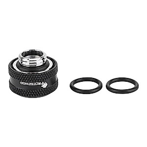 fosa 4 Pcs/8 Pcs OD 16mm Tube Fitting, Water Cooling Compression Fitting with Sealing Ringsfor AcrylicTube for Computer Water Cooling System(Black, 4 Pcs)