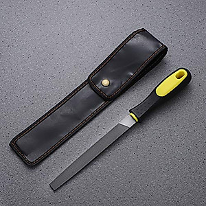 UEETEK 6-inch Hardened Steel File Flat Metal File Sharpening Tools with Comfortable Hand Grip Handles