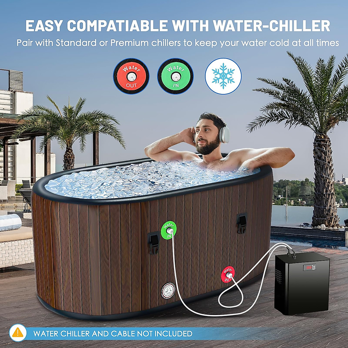 【Upgraded】 Cold Plunge Tub,Inflatable Ice Bath Tub for Athletes,Cold Bath Tub for Cold Water Therapy Recovery,Large 212 Gallon Ice Baths at Home or Outdoor-59 L x 32" W x 28" H