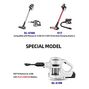 26V Charger Fit for MooSoo XL-618A X6 X6W K17 K17G K17 Pro VC01 M24,GeeMo G201 Cordless Vacuum Battery Adapter Power Cord Supply