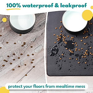 NALALAS Large Dog Mat for Food and Water, Cat Feeding Mat | Large Waterproof Dog Bowl Mat | Non-Slip Pet Food Mat for Floors | Dog Food Mats for Floors, Pet Mats for Food and Water | Easy to Clean