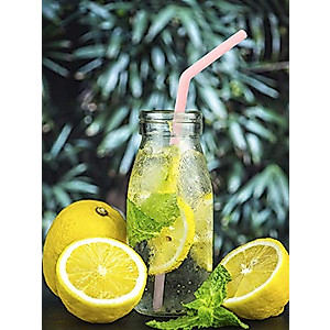 Hiware 12 Pcs Reusable Silicone Drinking Straws with Travel Case - Long Drinking Straws for 30 oz and 20 oz Tumblers, 2 Cleaning Brushes