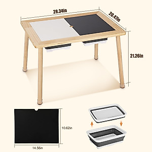 Sensory Table for Toddlers, Kids Play Sand Table with 2 Large Storage Bins, Indoor Outdoor Activity Table for Boys and Girls