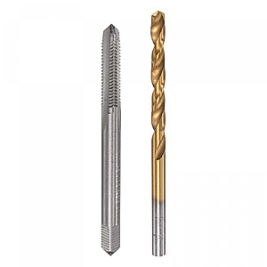 uxcell M5 x 0.8 Straight Flute Thread Tap and 4.2mm Twist Drill Bit Set, Metric Titanium Plated 6542 High Speed Steel Machine Screw Thread Tap Threading Drilling Tool