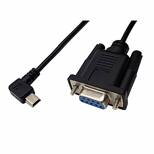 Mini USB to RS232 Serial Adapter, Dafensoy Right Turn Mini USB 5 Pin Male to DB9 Pin Female Serial Converter Cable, for Various Serial Devices and USB Mini Port Black 1.8M/6Feet
