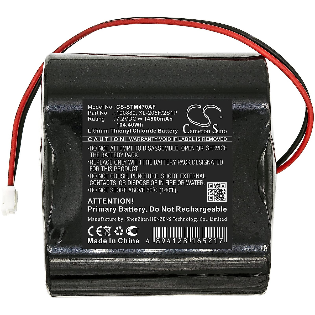 Cameron Sino Battery for Seametrics AG2000 Flowmeter, iMag4700 Flowmeter PN:Seametrics 100889, XL-205F/2S1P 14500mAh