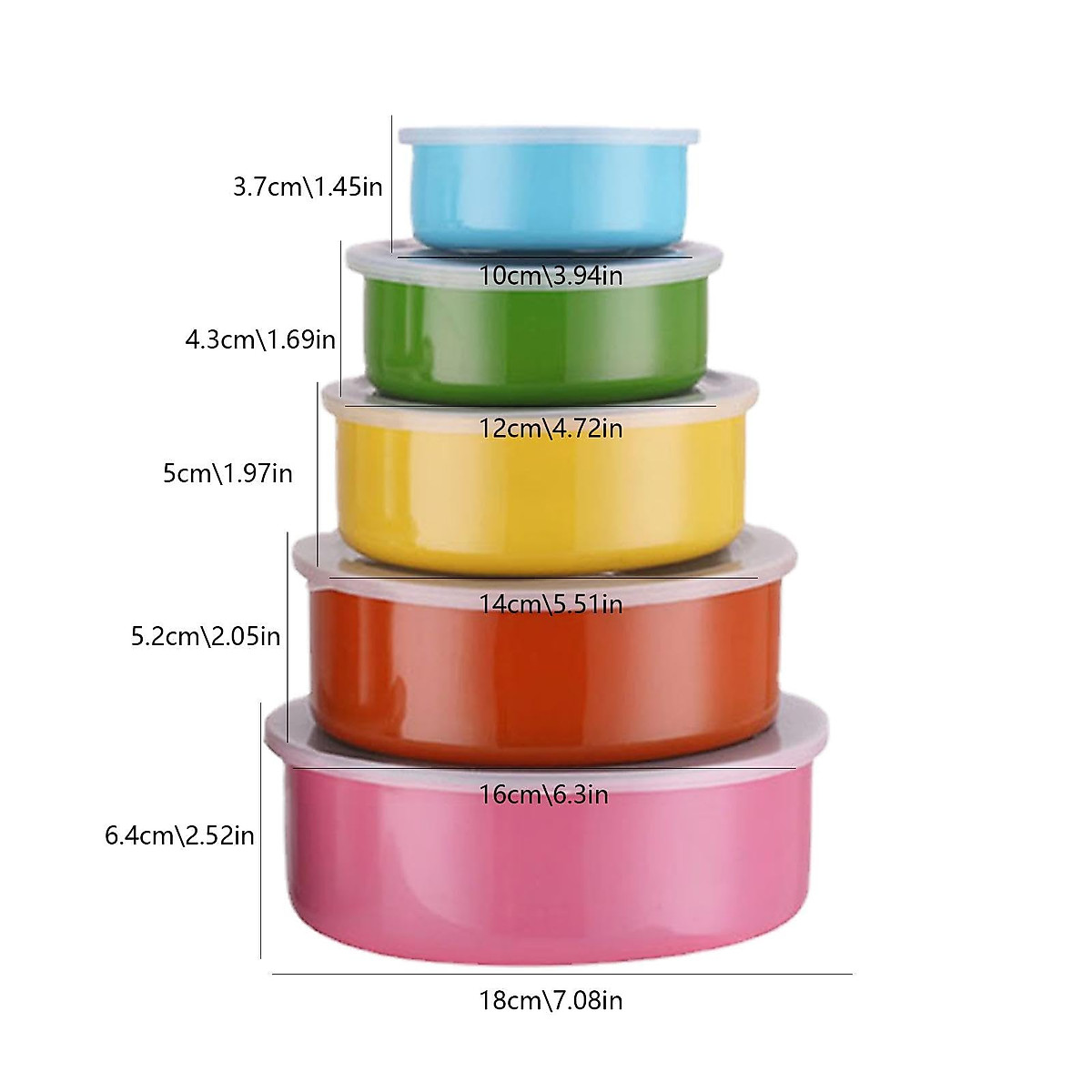 NGUMMS 5 Stainless Steel Container - Round Food-Grade Lunch Boxes Food Storage Set With Sealing Lids For Dry Food Fruits Vegetables Snacks