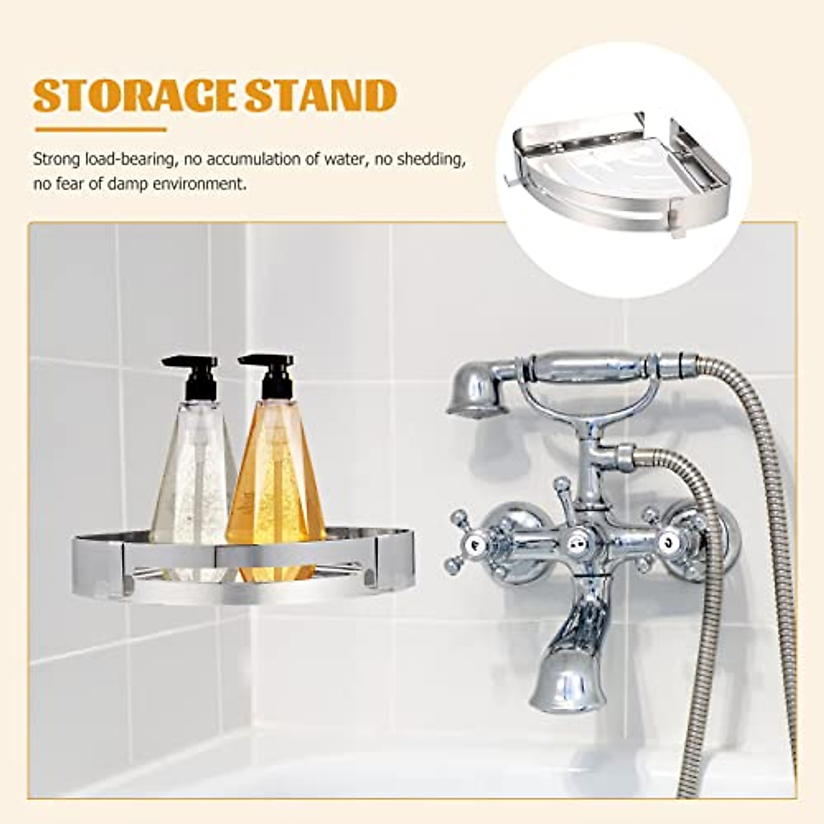 Cabilock Bathtub Shelf Corner Shower Caddy shower wall caddy floating shower shelf hanging shelf bathroom Stainless Steel Wall Bathroom Caddy