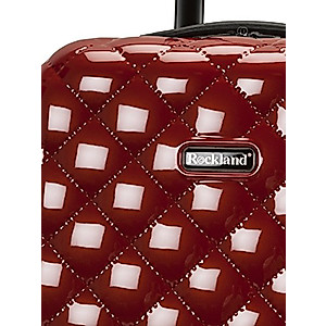 Rockland Quilt Hardside Expandable Spinner Wheel Luggage, Red, 3-Piece Set (20/24/28)