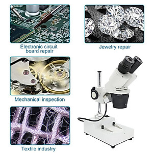SDGH Binocular Stereo Microscope Industrial Stereo Microscope Top LED Illumination Mobile Phone PCB Soldering Repair Tool (Color : OneColor, Size : 20X)