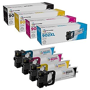 LD Products Remanufactured Ink Cartridge Replacements for Epson 902XL High Capacity (Black, Cyan, Magenta, Yellow, 4-Pack) for use in WorkForce Pro: WF-C5210, WF-C5290, WF-C5710, WF-C5790 & WF-C5790DW