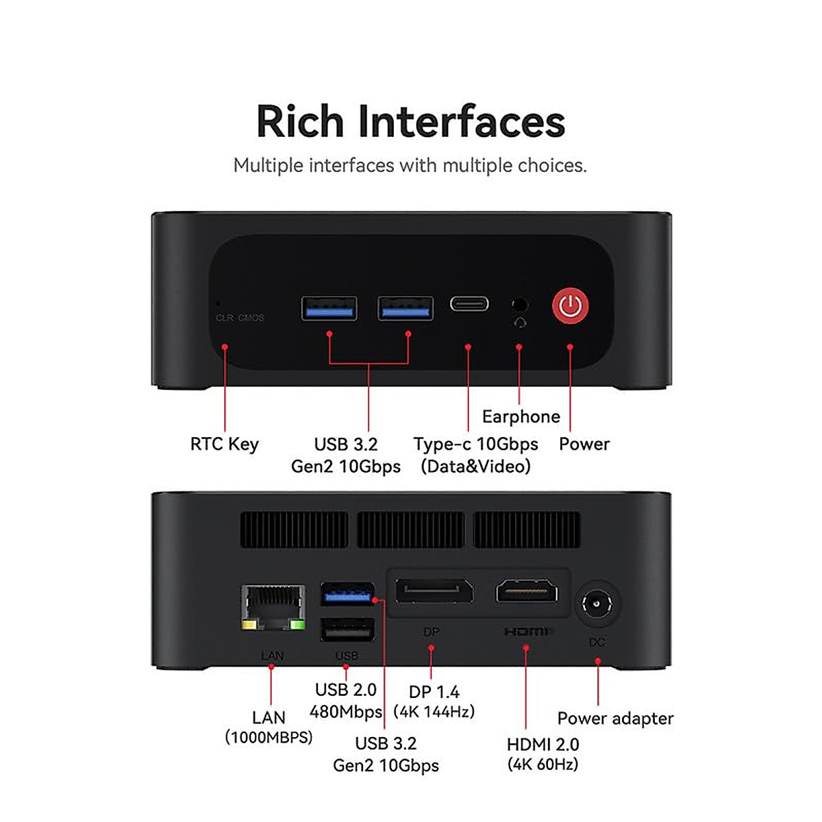Beelink SER5 MAX Mini PC, AMD Ryzen 7 5800H(7nm, 8C/16T) up to 4.4GHz, Mini Computer 32GB DDR4 RAM 500GB NVME SSD, Micro PC 4K@60Hz Triple Display, Mini Gaming Computer WiFi6/BT5.2/54W/HTPC/W-11 Pro