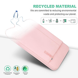 Lacdo Laptop Sleeve Case for 15 inch New MacBook Air M3 A3114 M2 A2941 2024-2023, 15 inch MacBook Pro A1990 A1707, Dell XPS 15 Plus Computer Bag with Accessory Pocket, Water-Resistant, Pink