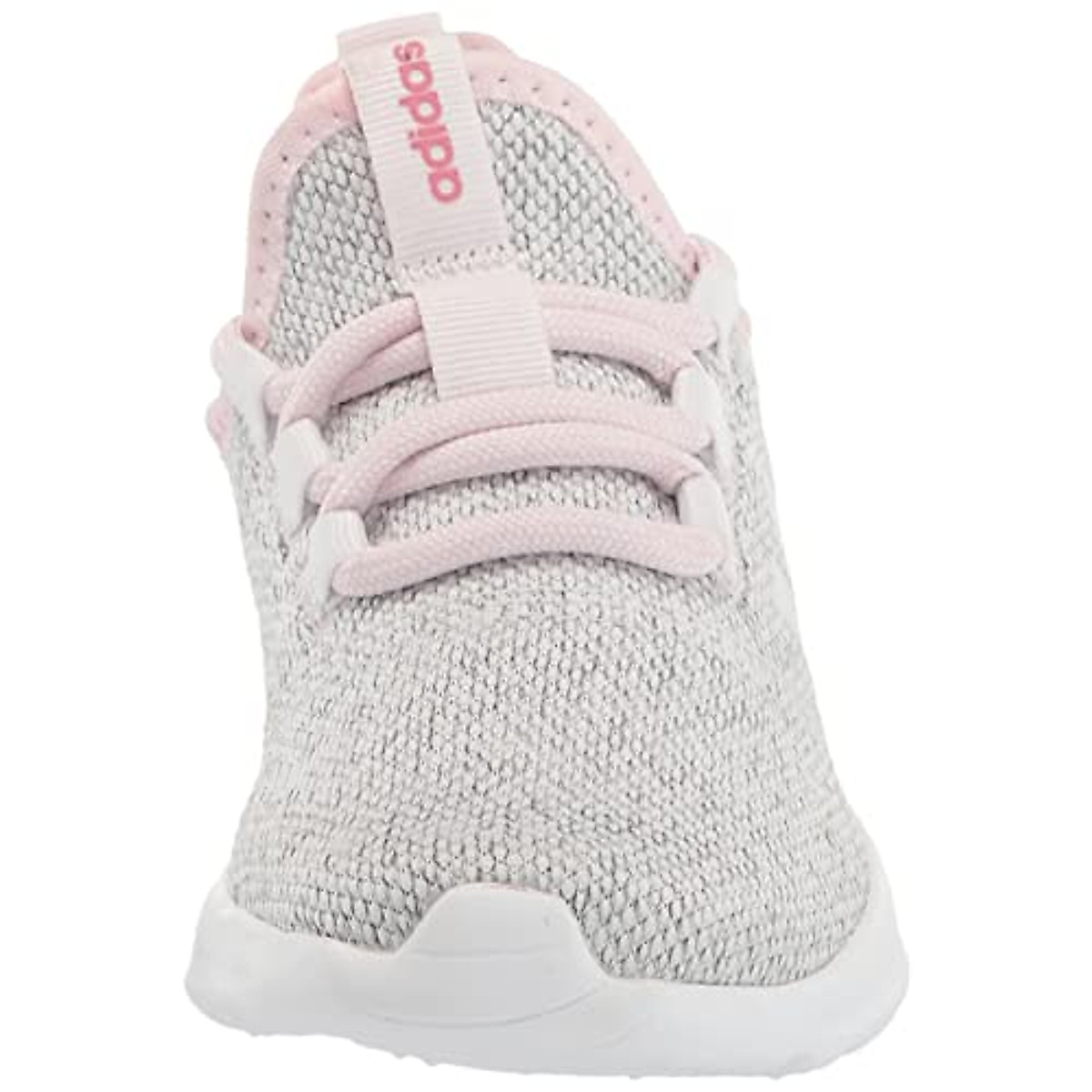 adidas Cloud Foam-Pure Running Shoe, White/White/Clear Pink, 4.5 US Unisex Big Kid