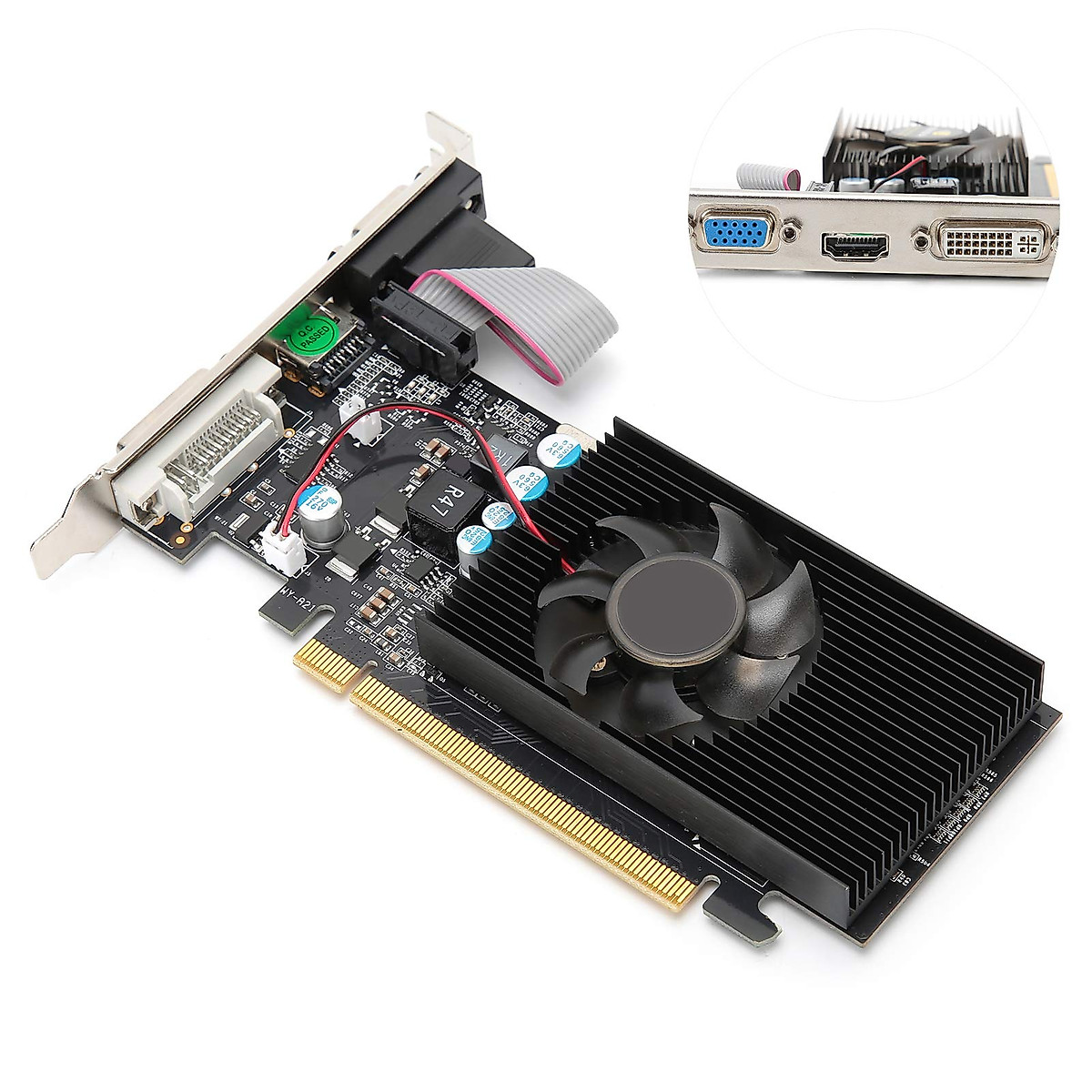 T angxi PCI E 2.0 Desktop Graphics Card, 64bit 1GB Video Memory DDR2 532(MHz) 16 Stream Processor Units Video Game Graphics Card Chip for Nvidia GT210