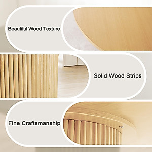 SIMTONAL Round Dining Table Wood Kitchen Table 40'' Circular Tabletop for Leisure Coffee Table, 40''L x 40''W x 29.9''H